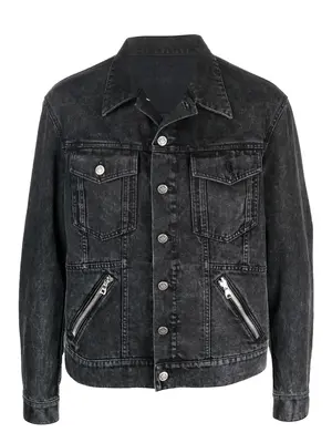 Balmain Zip-detail Denim Jacket - Black