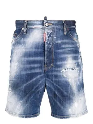 Dsquared2 Distressed Effect Denim Shorts - Blue