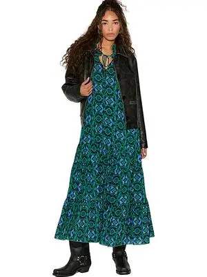 Free People Feeling Groovy Maxi Dress - Navy Combo