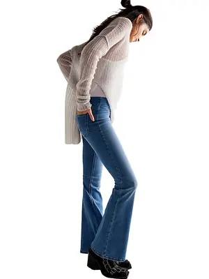 Free People We The Free Penny Pull-On Flare Jeans Echo