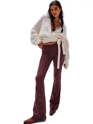 Free People We The Free Penny Pull-On Flare Jeans Red