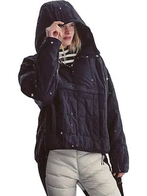 Free People Pippa Packable Pullover Puffer - Black