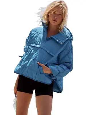 Free People FP Movement Pippa Packable Pullover Puffer Blue