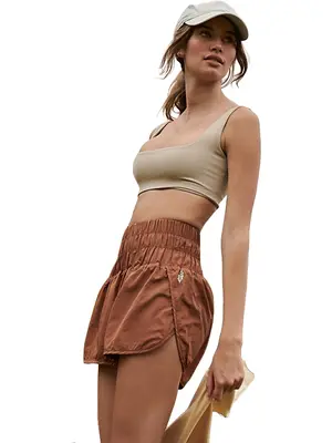 Free People FP Movement The Way Home Shorts Peruvian Walnut