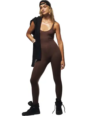 Free People FP Movement Good Karma Onesie Carob
