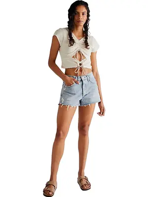 AGOLDE Parker Denim Shorts Rupture