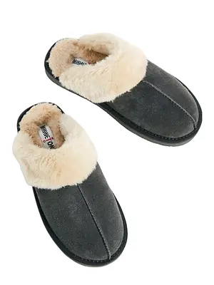 Minnetonka Suede Slippers Anthracite
