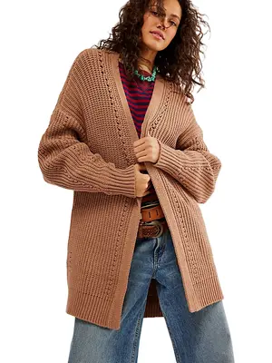 Free People Nightingale Cardigan Beaver Fur