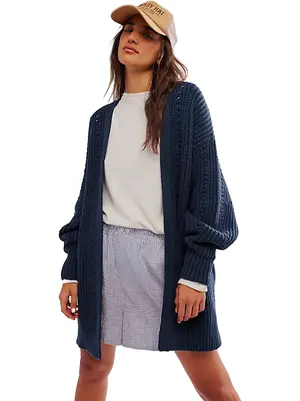 Free People Nightingale Cardigan Ocean Abyss