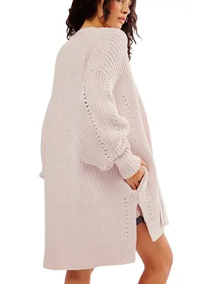 Free People Nightingale Cardigan Pink Calcite