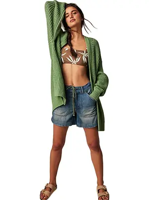 Free People Nightingale Cardigan Sea Fern