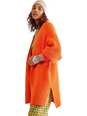 Free People Nightingale Cardigan Sundried Orange