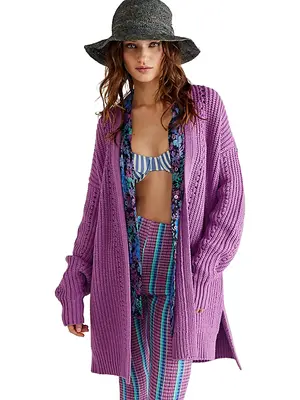 Free People Nightingale Cardigan Wisteria