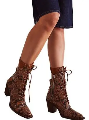 Free People We The Free Canyon Lace Up Boots - Snake