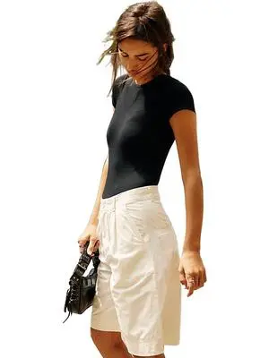 Free People Clean Lines Tee Bodysuit - Black