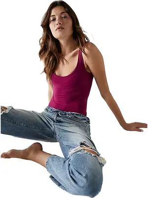 Free People Clean Lines Tee Bodysuit Bonfiore