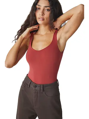 Free People Clean Lines Tee Bodysuit Craisin