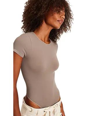 Free People Clean Lines Tee Bodysuit Fallen Rock