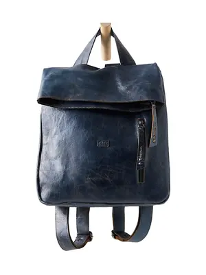 Bed Stu Howie Leather Backpack - Blue