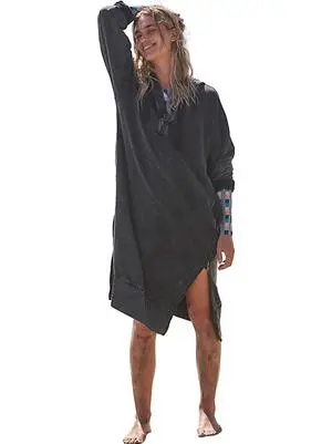 Free People Spur Of The Moment Solid Hoodie - Black