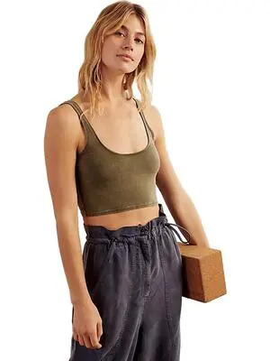 Free People FP Movement Hot Shot Crop Cargo Khaki