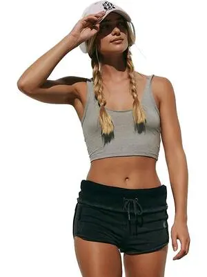 Free People FP Movement Hot Shot Crop Heather Grey