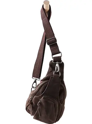 Free People Free People Suede Sling Bag Anthracite