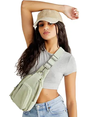 Free People Free People Suede Sling Bag Cactus