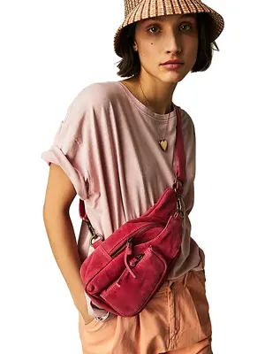 Free People Free People Suede Sling Bag Miami Beet