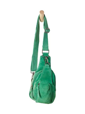 Free People Free People Suede Sling Bag Monstera Leaf