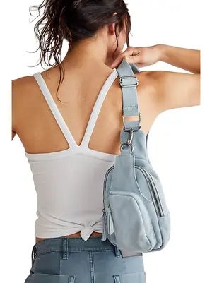 Free People Free People Suede Sling Bag Ocean Mist