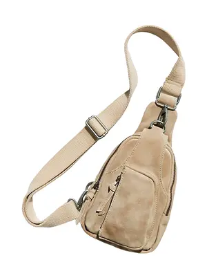 Free People Free People Suede Sling Bag Pebble