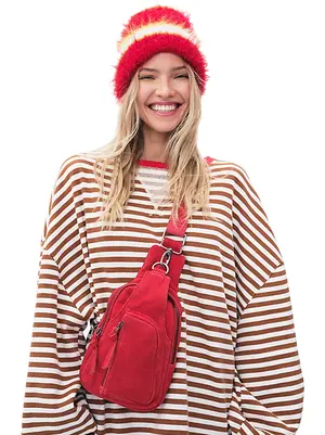 Free People Free People Suede Sling Bag Red