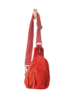 Free People Free People Suede Sling Bag Strawberry