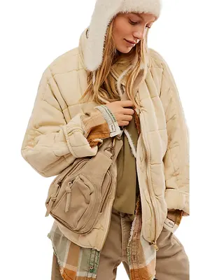 Free People Free People Suede Sling Bag Tweed