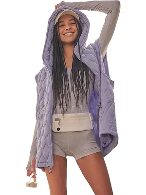 Free People FP Movement Dream Big Quilted Vest Huckleberry