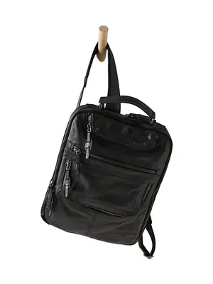 Free People East End Leather Backpack Black