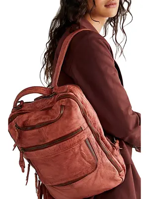 Free People East End Leather Backpack Cannelle