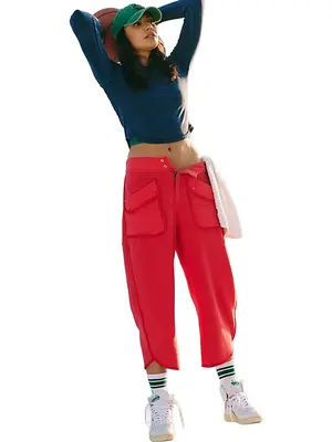 Free People Timko Pants Victory Red