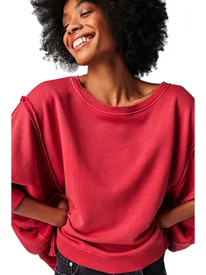 Free People We The Free Camden Sweatshirt Dark Red