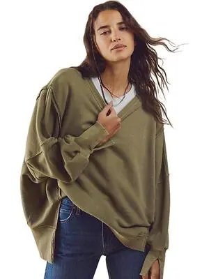 Free People We The Free Camden Sweatshirt Light Willow