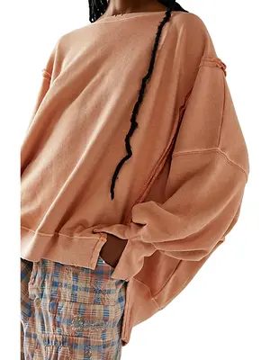 Free People We The Free Camden Sweatshirt Peach Copper