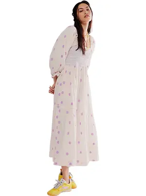 Free People Free People Dahlia Embroidered Maxi Dress Ballet Combo