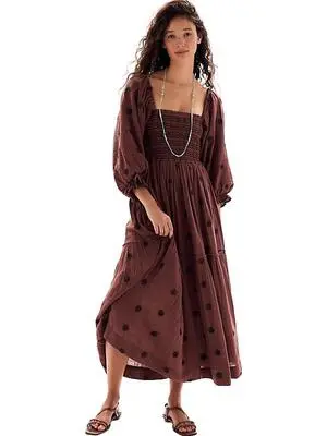 Free People Real Love Embroidered Dress - Cream | Editorialist