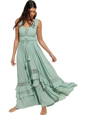 Free People Santa Maria Maxi Dress Mountain Green