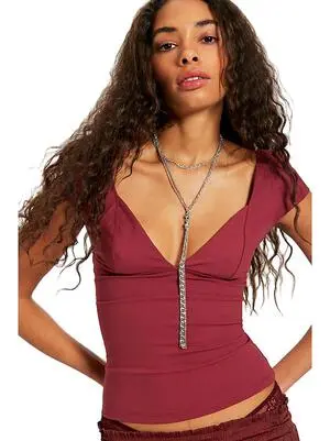 Free People Duo Corset Cami Aged Red