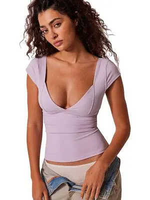 Free People Duo Corset Cami Frost Lavender