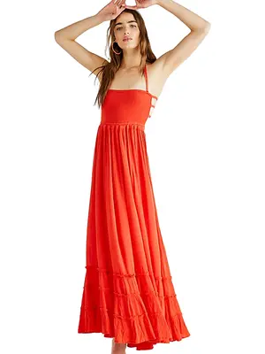 Free People Extratropical Maxi Dress Persimmon