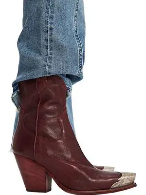 Free People Brayden Western Boots - Cabernet Leather