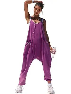 Free People Hot Shot Onesie Deep Mulberry